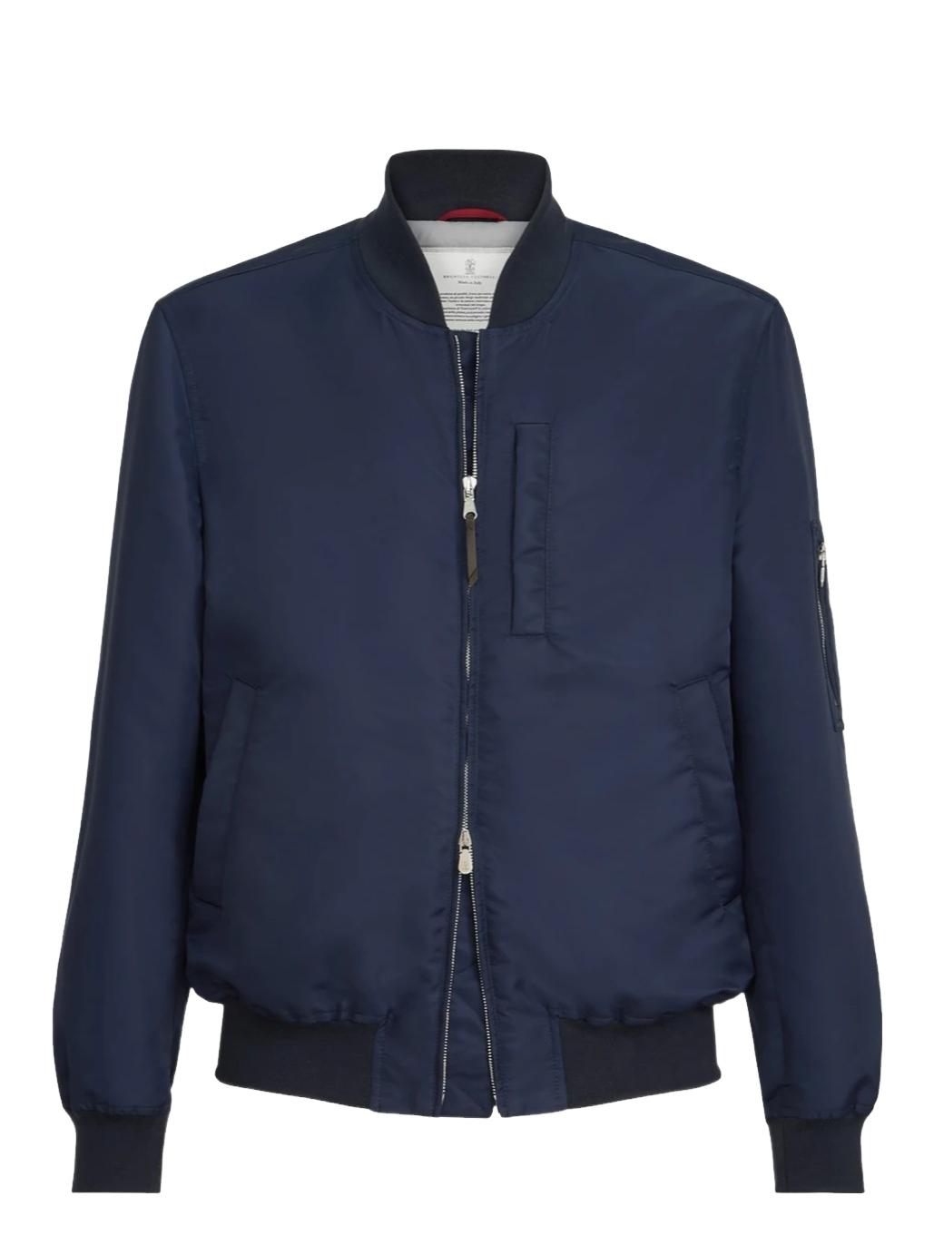 BRUNELLO CUCINELLI Brunello Cucinelli Bomber Jacket with Zip-Up Closure and Ribbed Accents
